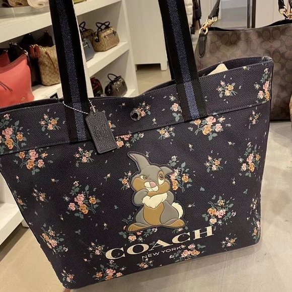 Coach | Bags | Nwt Coach X Disney Thumper Tote With Rose Bouquet Print ...
